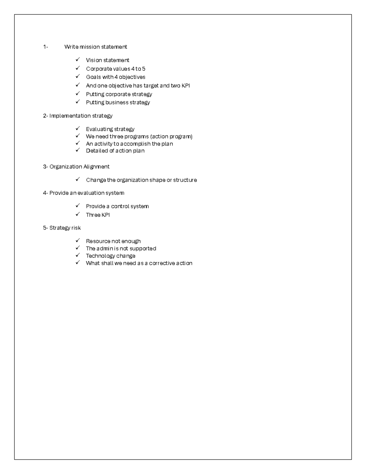 ST Final - Strategic Objectives and Implementation Plan - Studocu