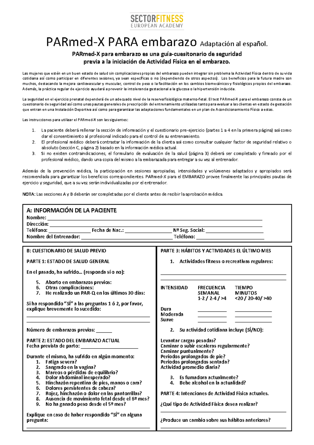 Guía y Cuestionario PARmed-X para Embarazo (Adaptado al Español) - Studocu