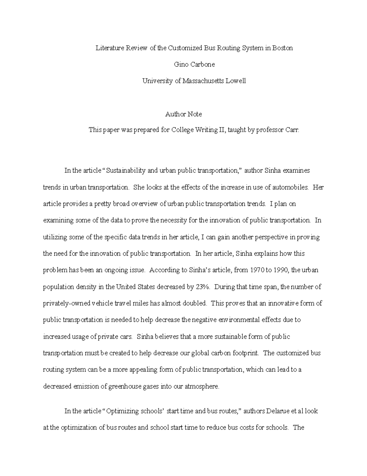 Literature Review on Customized Bus Routing Systems in Boston (CWII ...