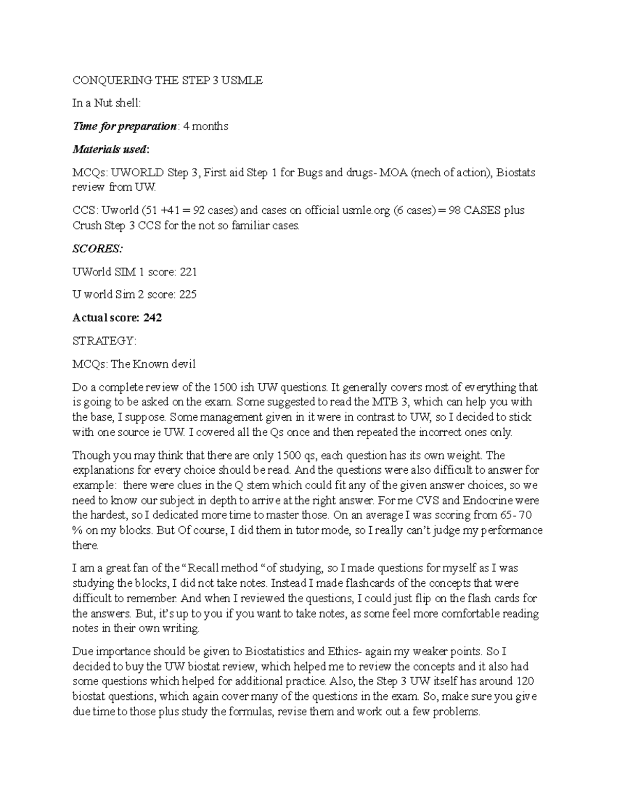 USMLE Step 3 Prep: Essential CCS Strategies and Resources Guide - Studocu