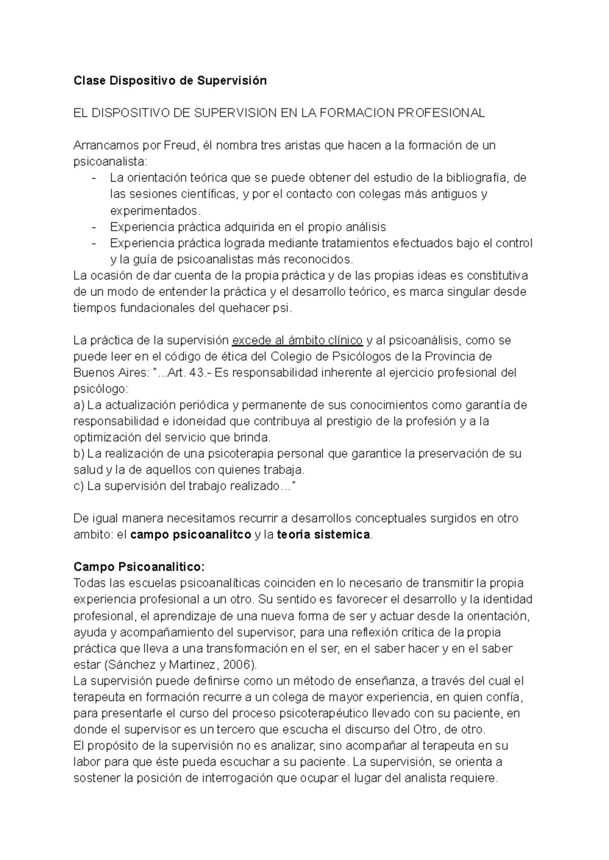 Teoría de la Supervisión en la Formación Profesional: Apuntes de Clase ...