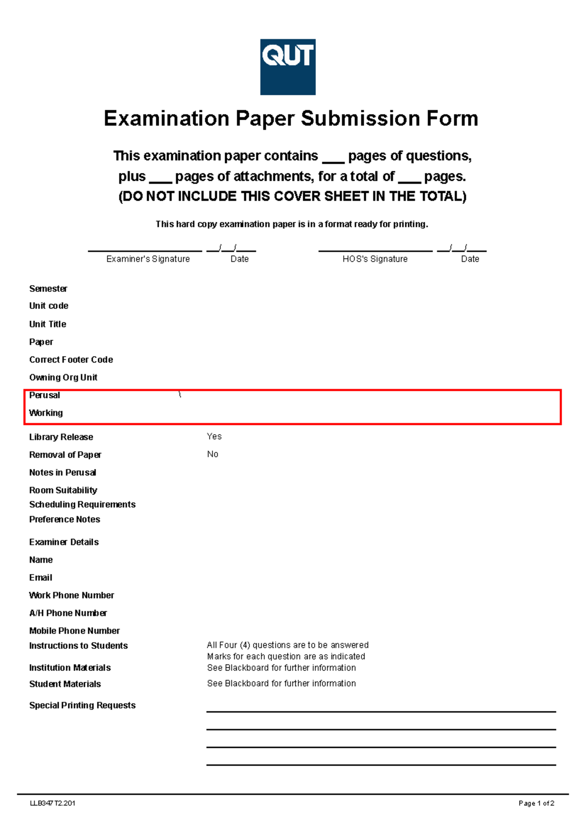 Sem 1 2020 Exam - Practice Exam - Examination Paper Submission Form ...