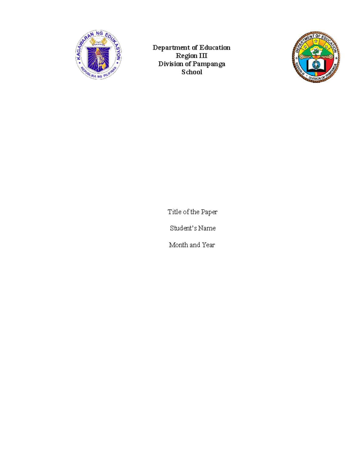 PR1 Template for Student Research Papers on Online Learning Effects ...