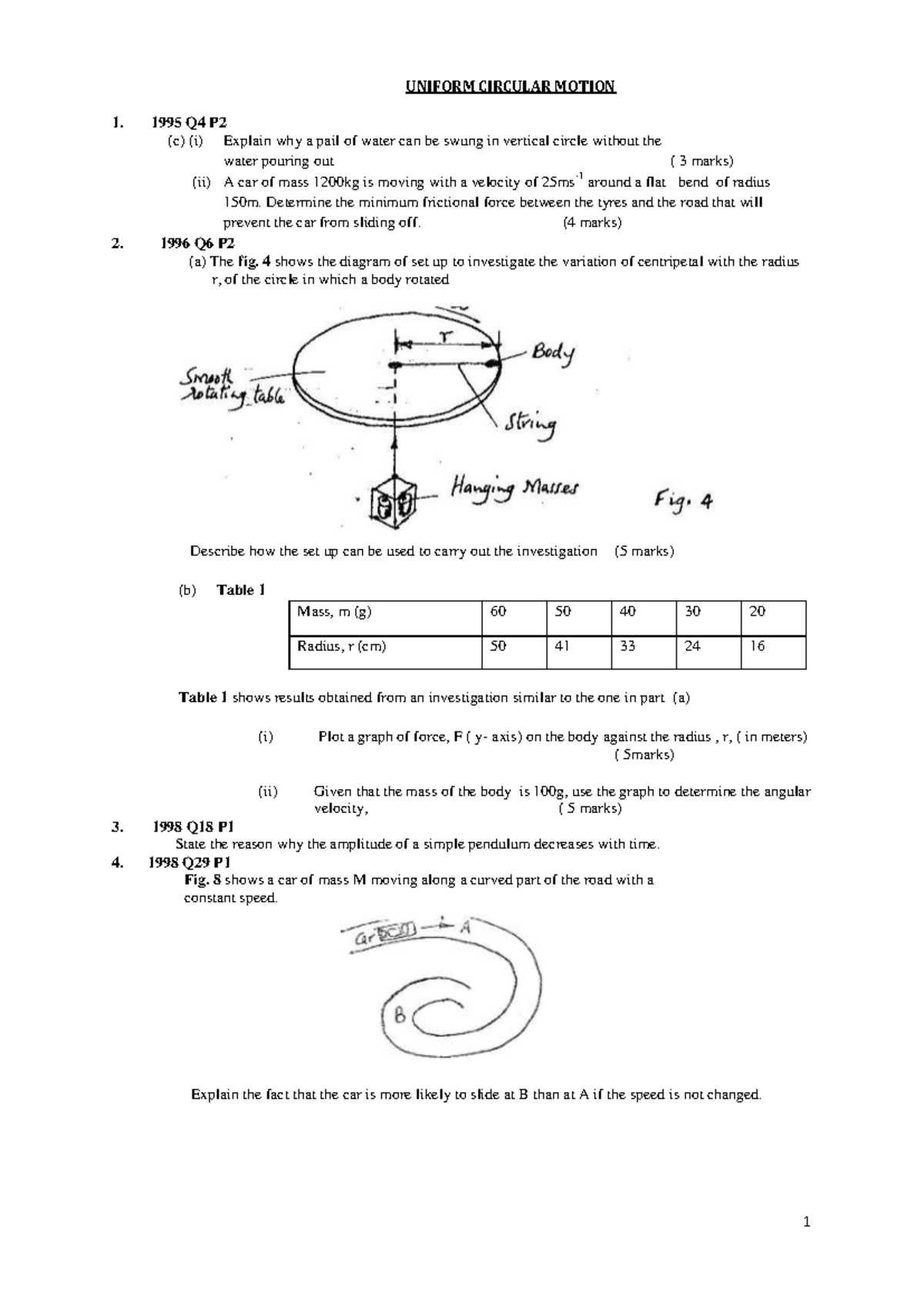Uniform Circular Motion: Key Concepts and Problem Solving (P1 & P2 ...