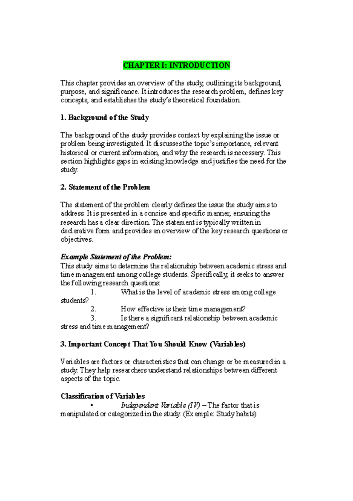Research Reviewer - CHAPTER I: INTRODUCTION and Methodology Overview - Studocu