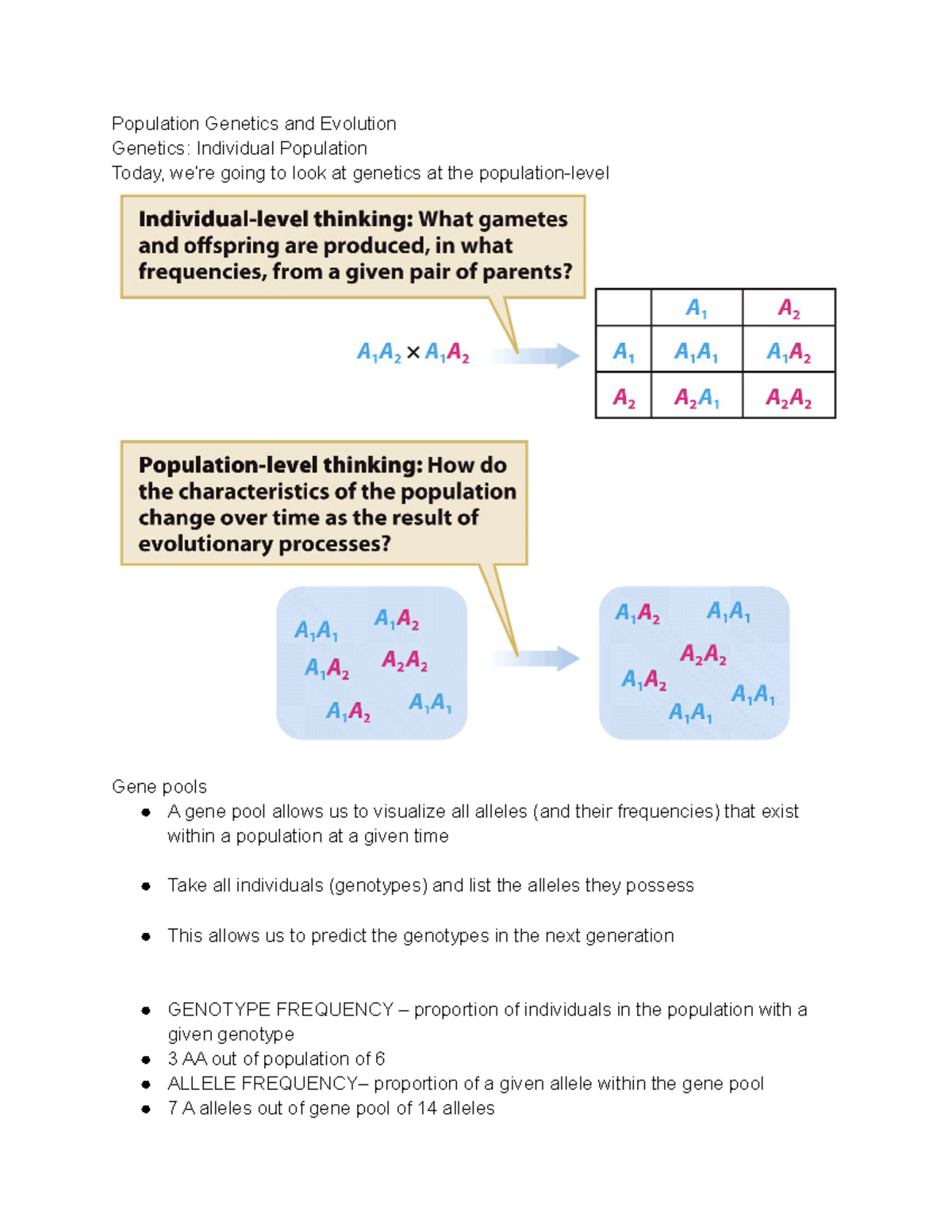 Lab 9: Population Genetics & Evolution Concepts and Analysis - Studocu