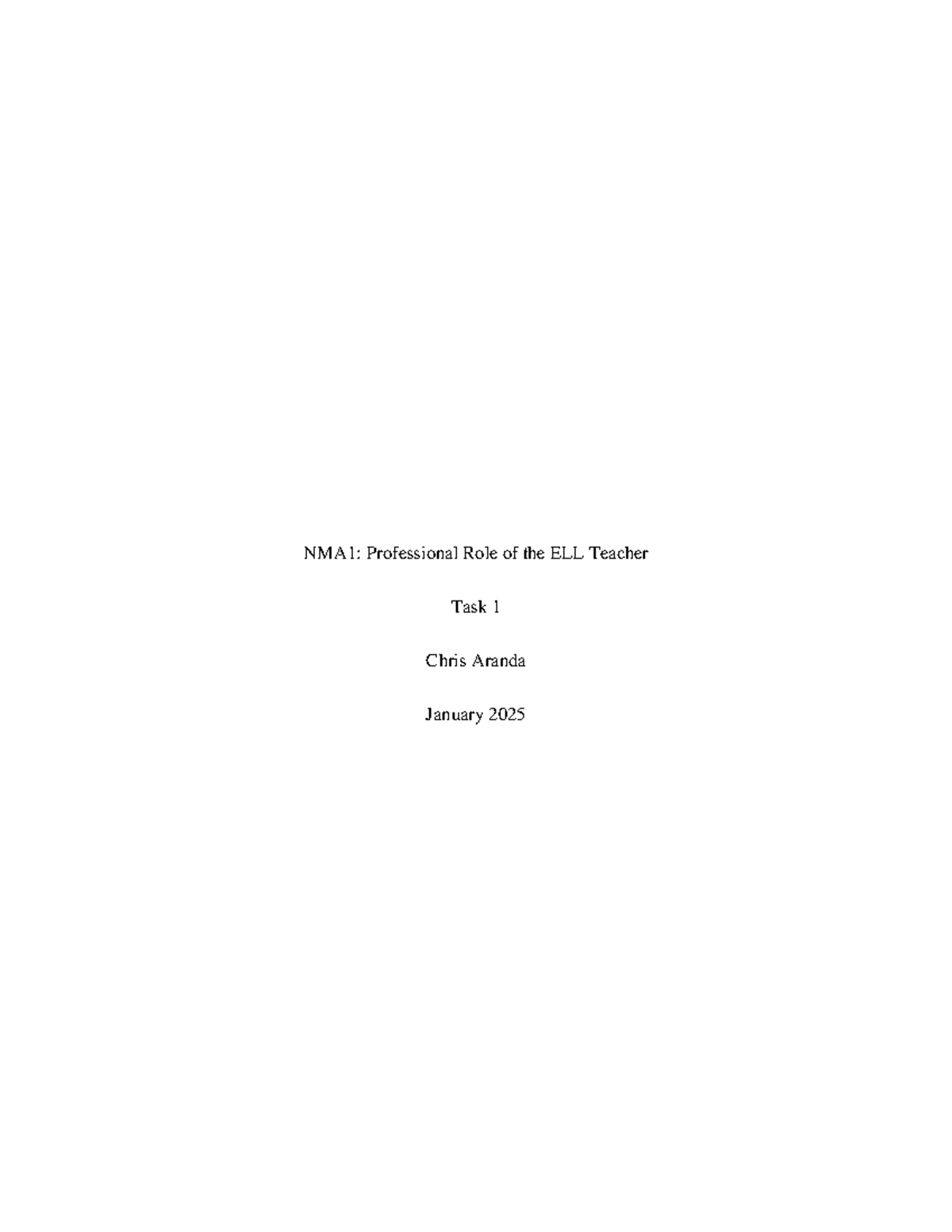 NMA1 Task 1: Federal and State Laws Affecting ELL Education - Studocu