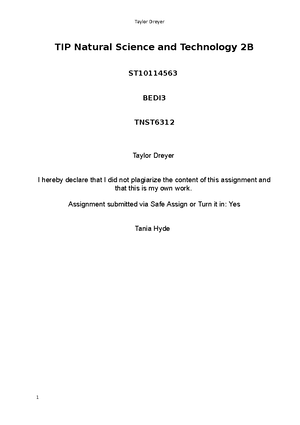 [Solved] Define - Teaching Natural Science and Technology (TNST6311 ...