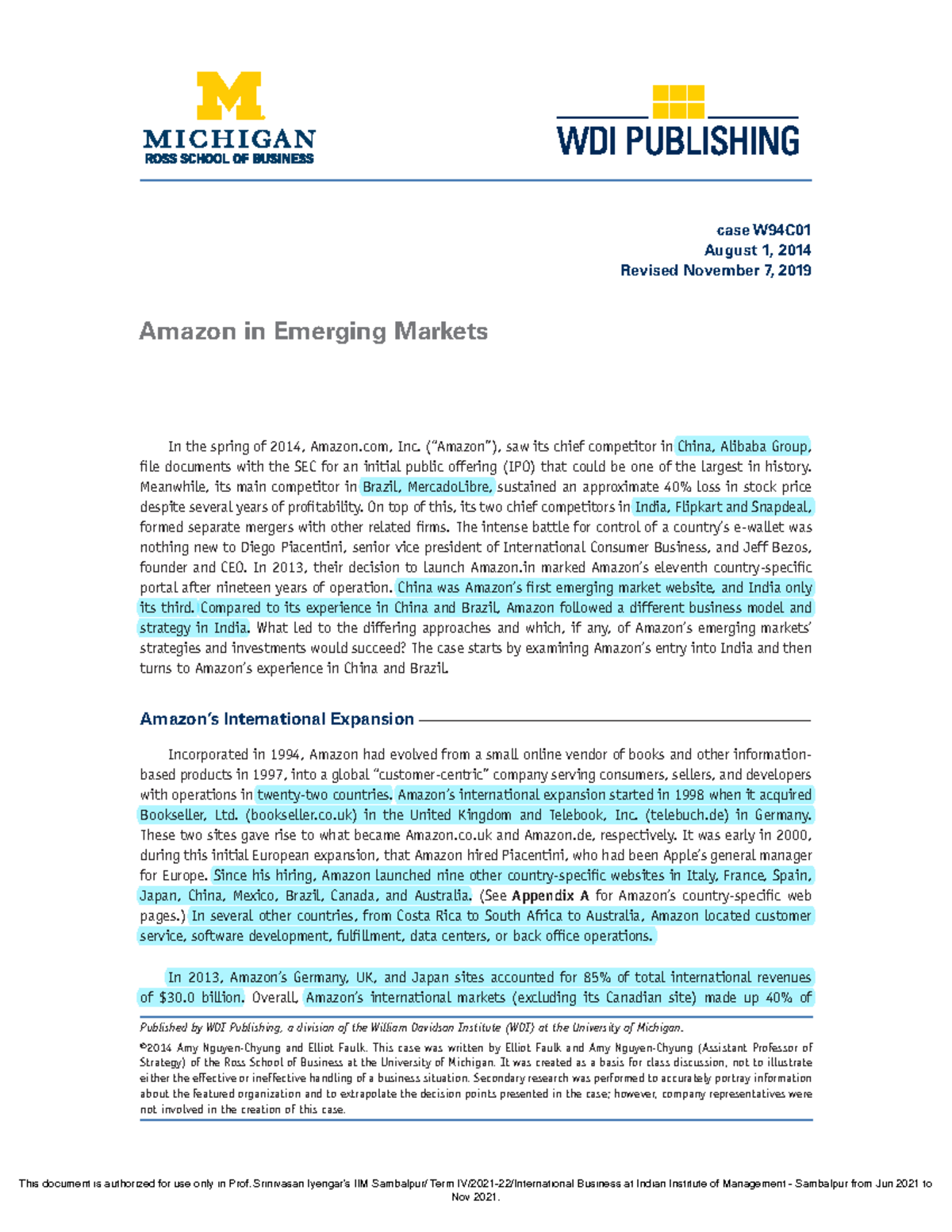 Amazon's Strategy in Emerging Markets: Focus on India, China & Brazil ...