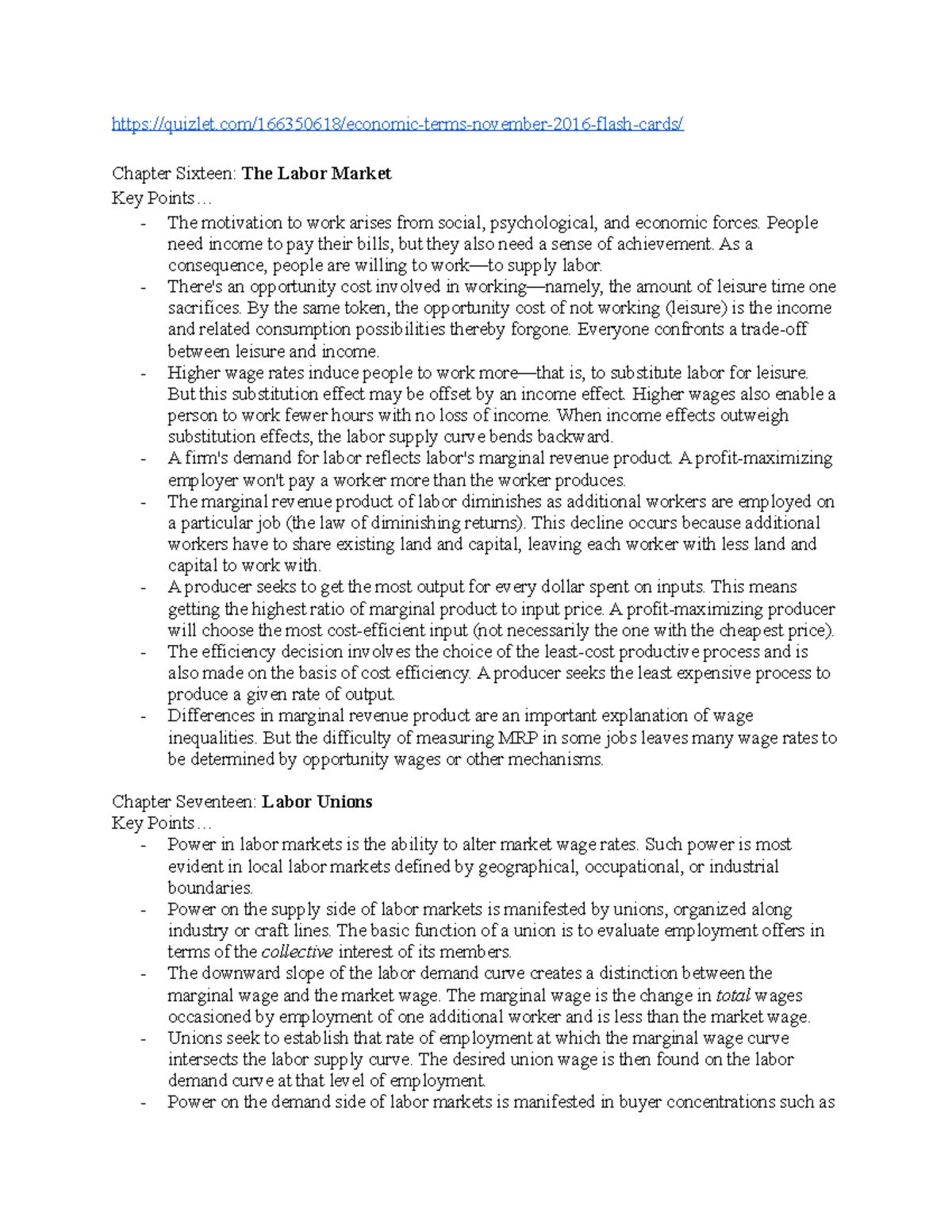 ECN 201 Final Exam Notes: Labor & Financial Markets Overview - Studocu