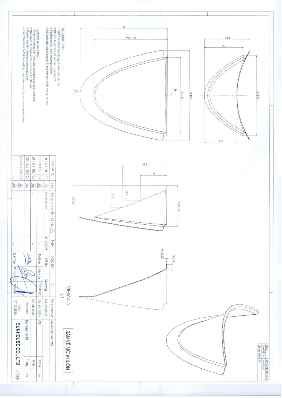 Bản vẽ mở khuôn vòi 1351 - SH-RD-QT-BM-01-04 - Studocu