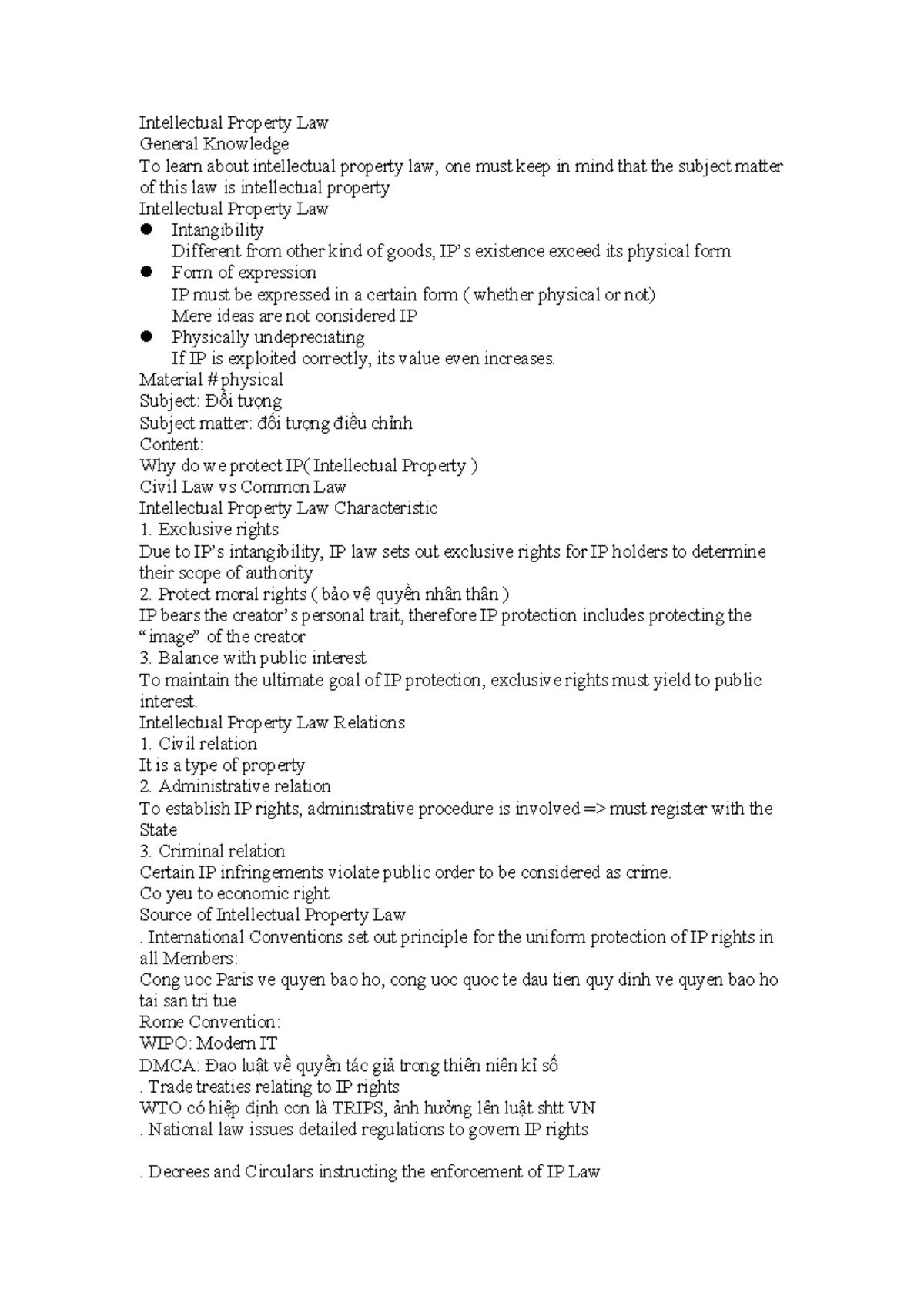 Intellectual Property Law Overview: Chapter 1 Notes (IP Law) - Studocu