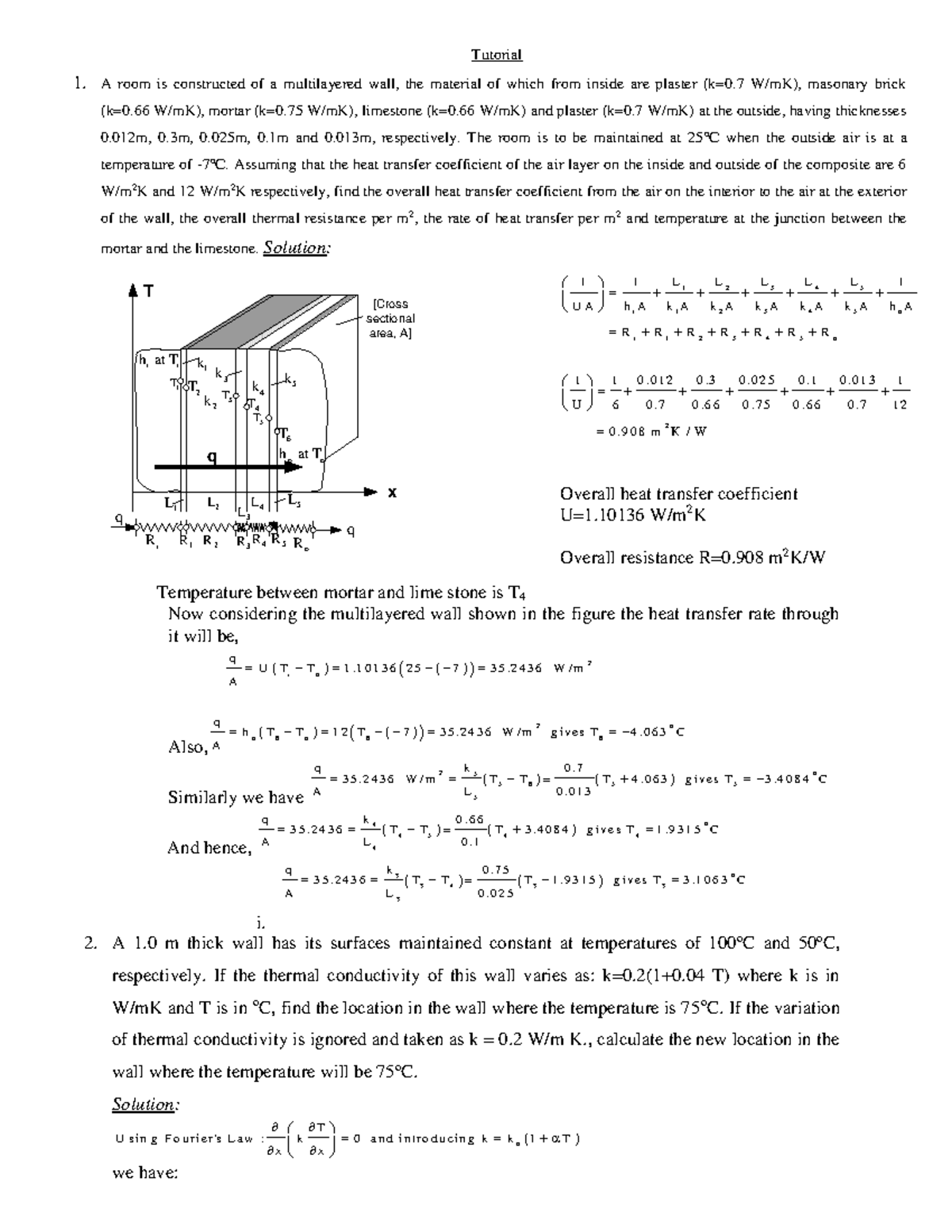 Tutorial 1: Multilayered Wall Heat Transfer Analysis (ENG 2023) - Studocu