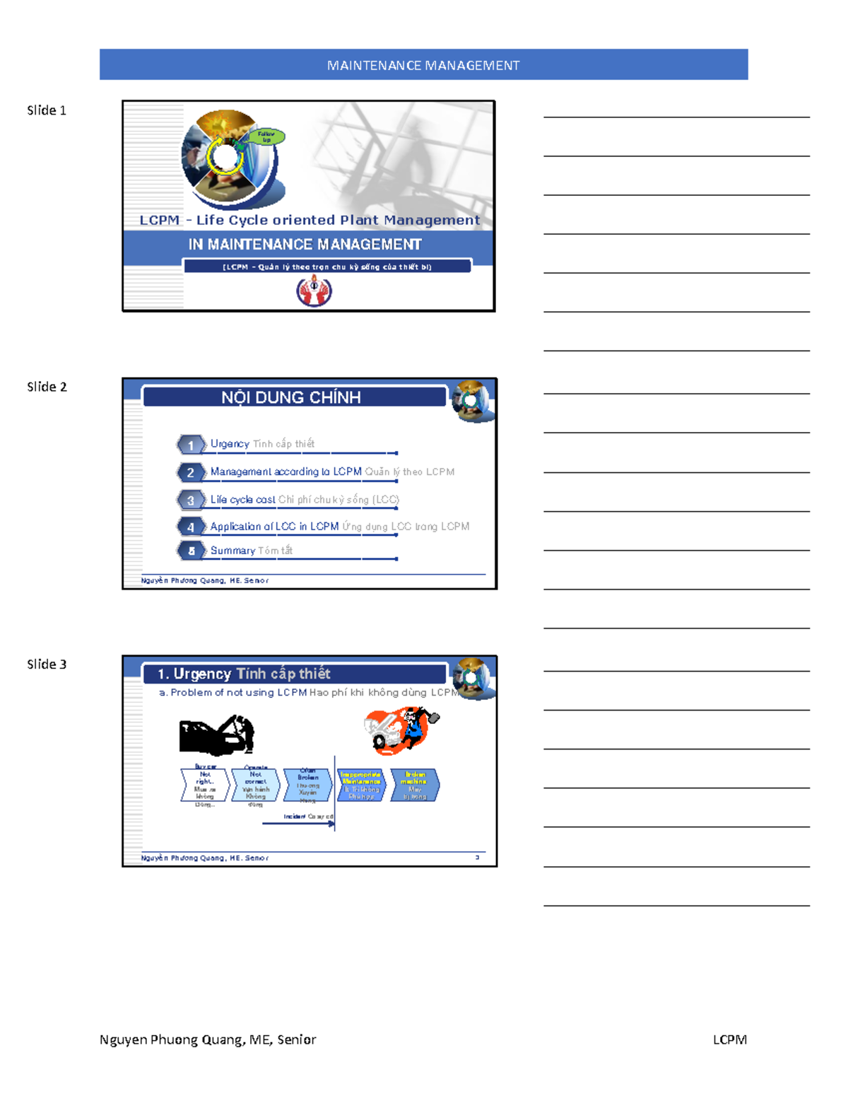 LCPM Maintenance Management Overview and Life Cycle Cost Analysis - Studocu