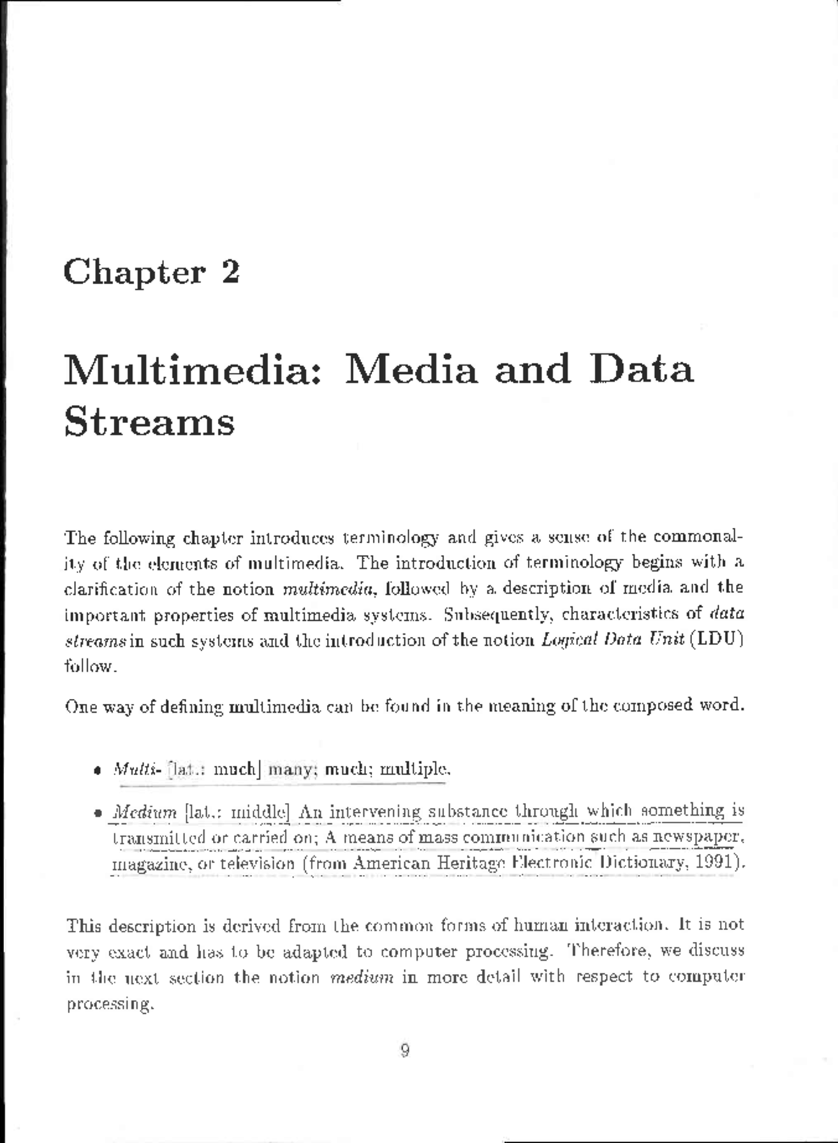 Multimedia (Course Code) Chapter 2: Media and Data Streams Study Notes ...