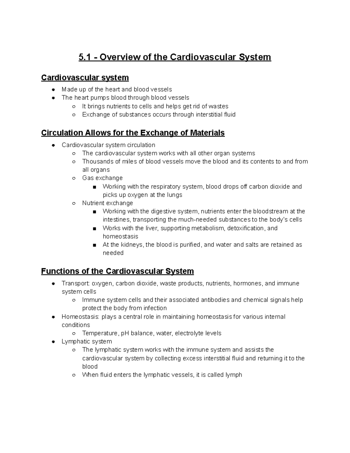Chapter 5 - Cardiovascular System Heart and Blood Vessels - 5 ...
