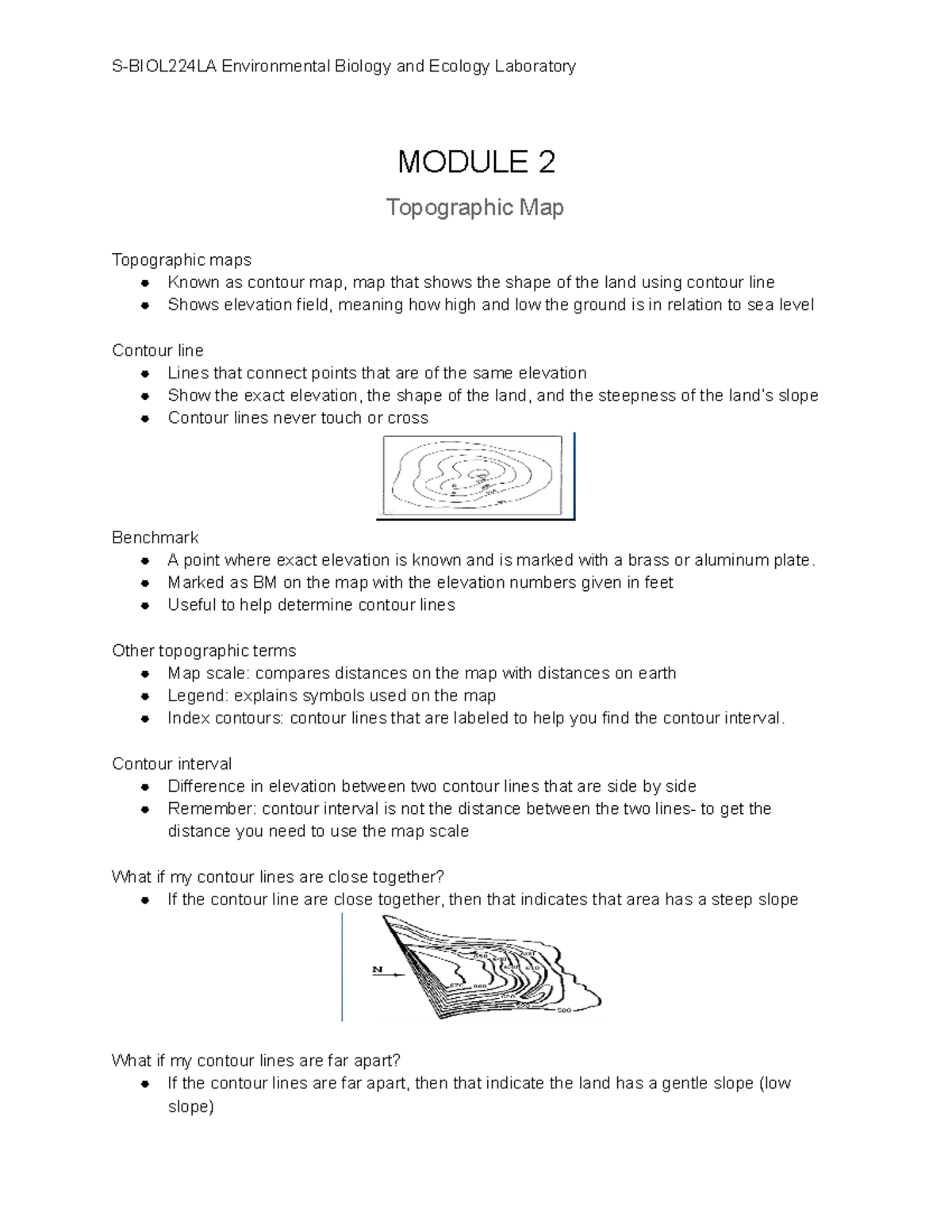 POST LAB Topographic Map - MODULE 2 Topographic Map Topographic maps ...