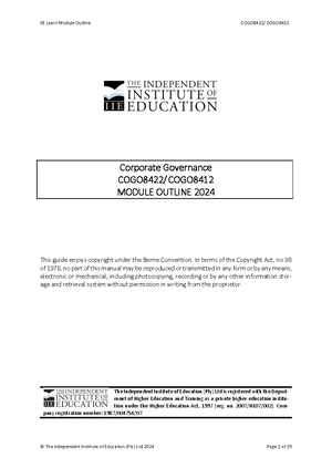 [Solved] ExQuestion 2 15 marks In terms of the King IV Code Principle ...