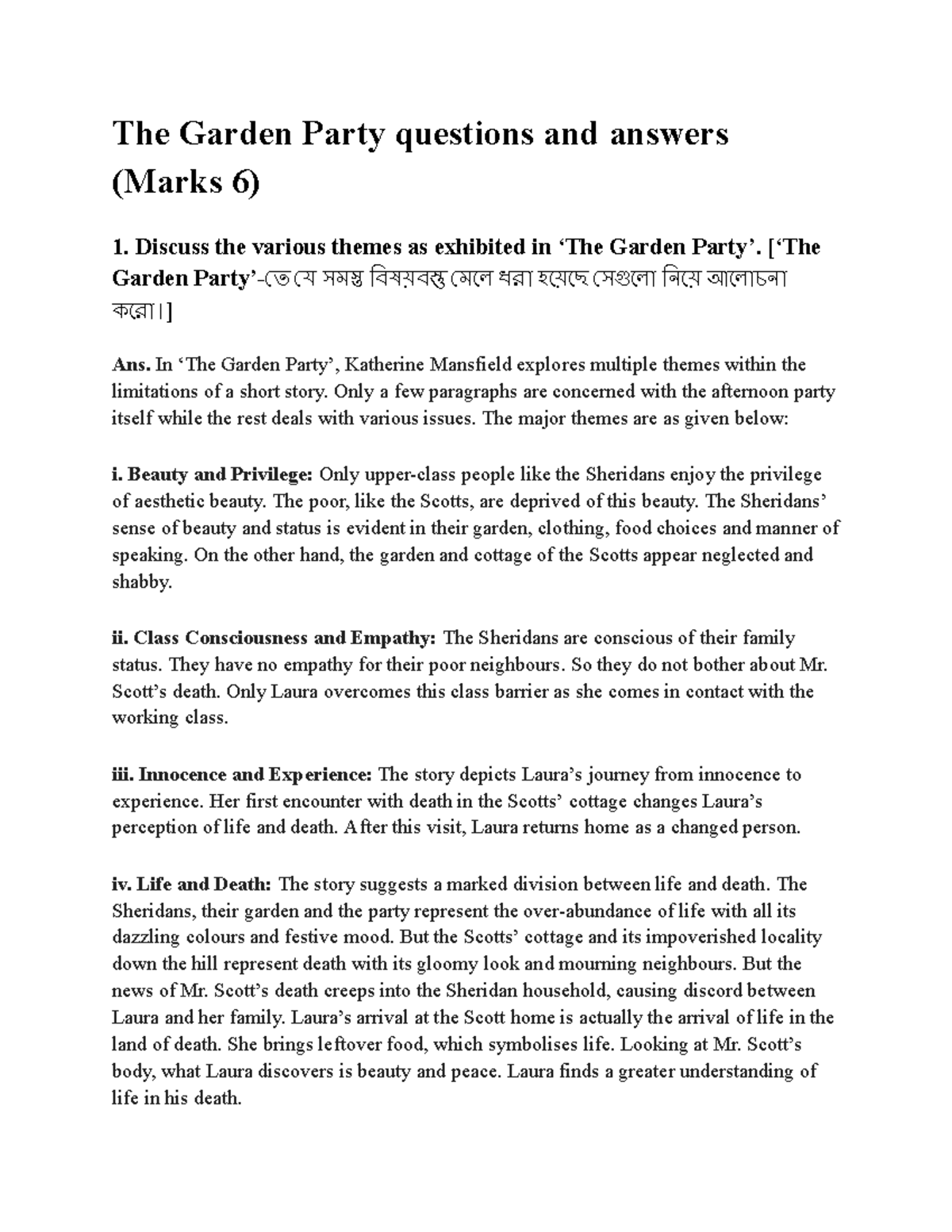 The Garden Party (ENG 101): Themes, Atmosphere, and Symbolism Analysis ...