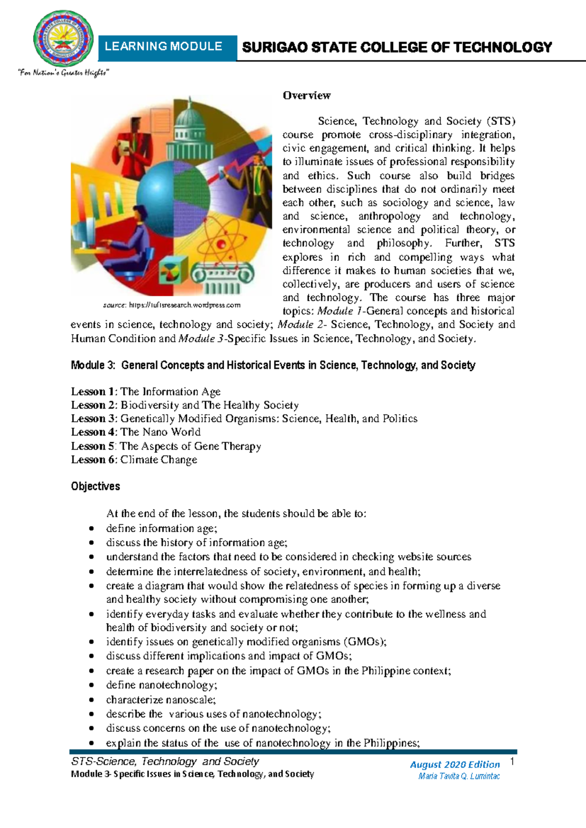 STS-Module 3: Exploring Science, Technology, and Society Issues - Studocu