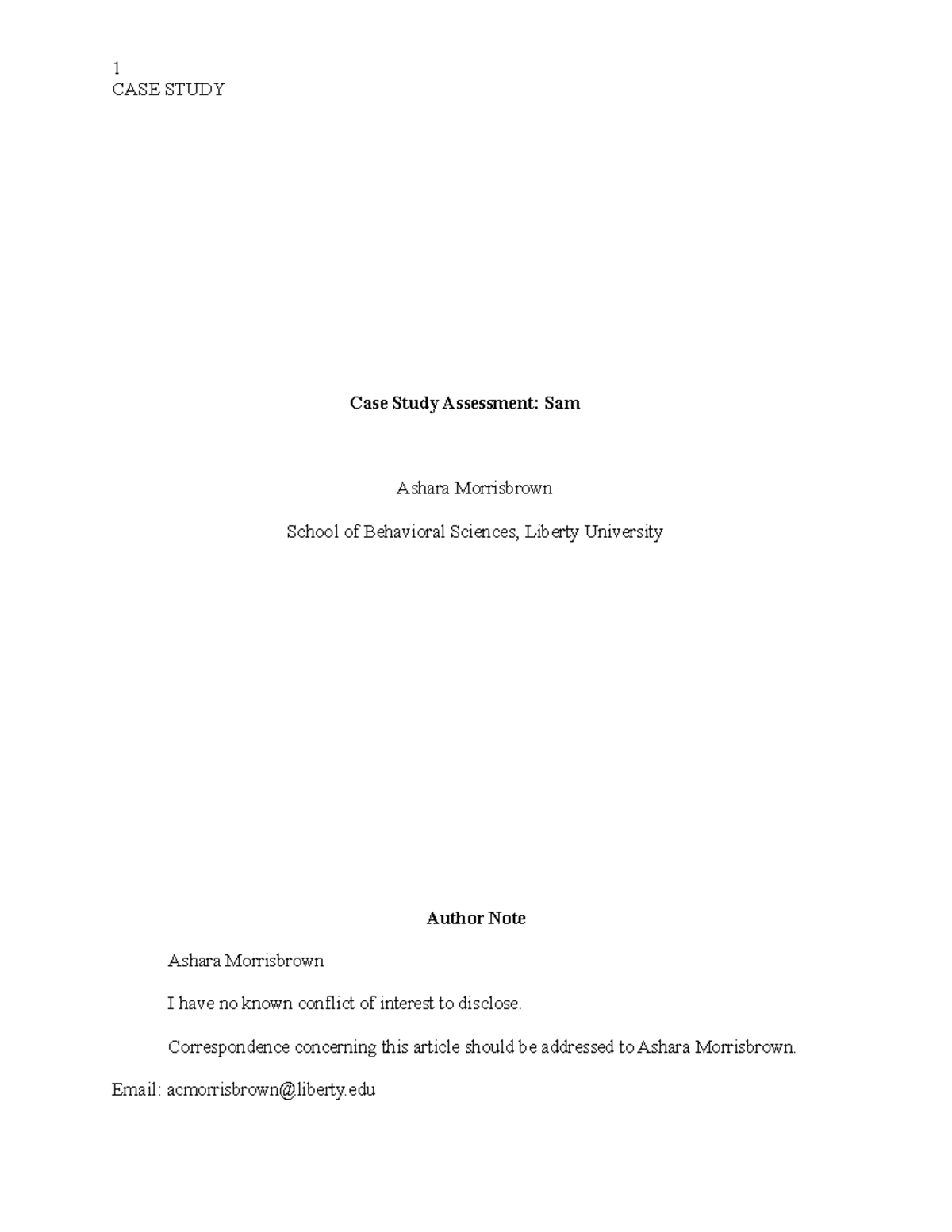 PSYC 300 Case Study Assessment: Sam's Mental Health Evaluation - Studocu