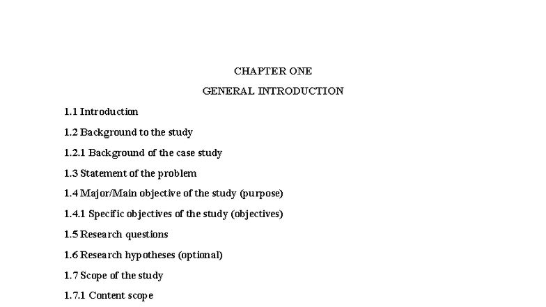 CHAPTER ONE: GENERAL INTRODUCTION & LITERATURE REVIEW - Studocu