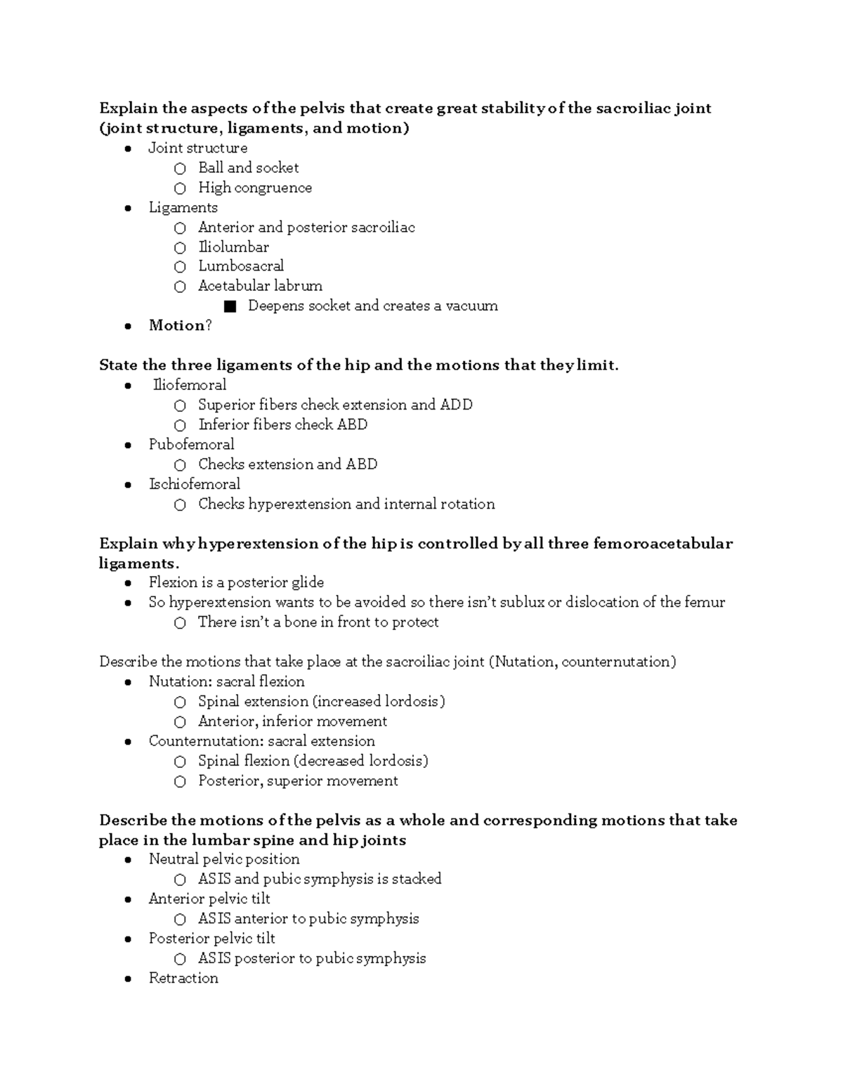 Muscle and Joint Mechanics: Stability of Sacroiliac Joint & Gait ...