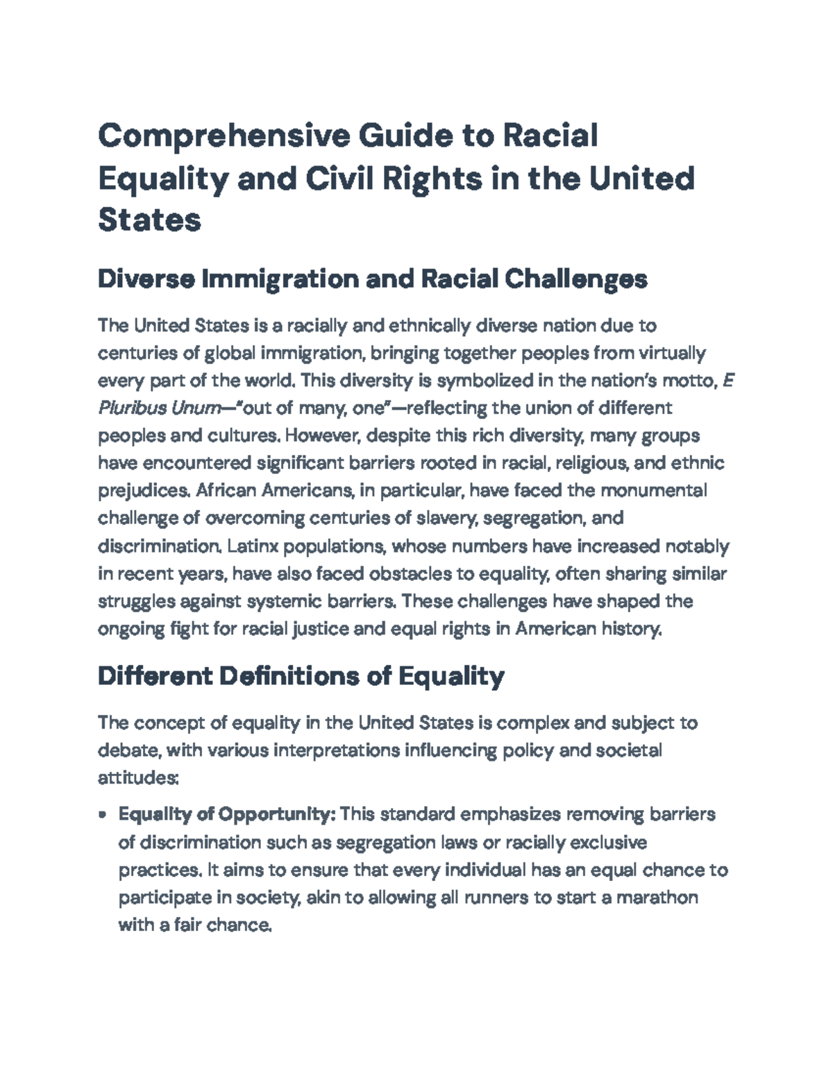 Civil Rights and Racial Equality in the U.S.: A Comprehensive Overview ...