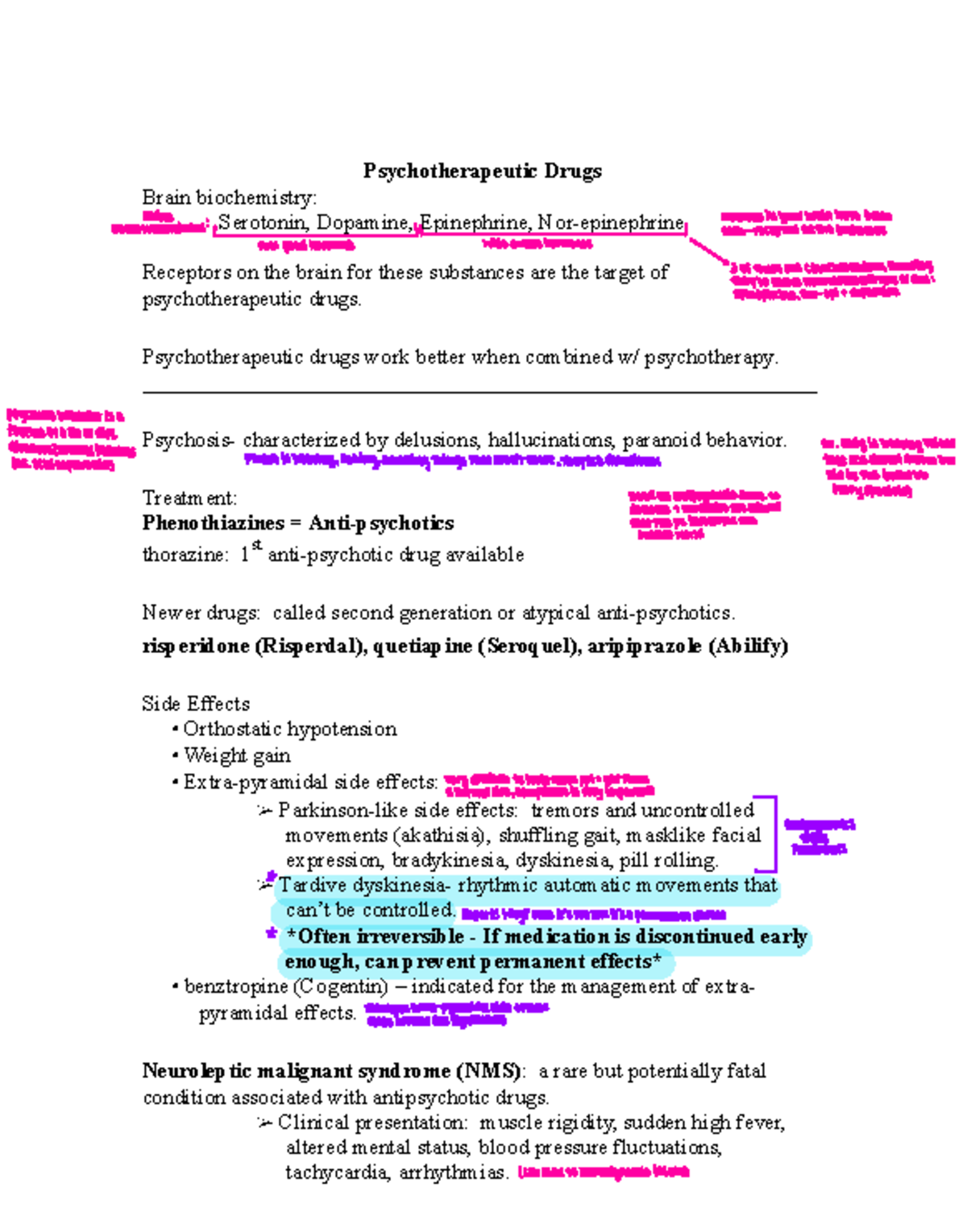 Unit 10 Psychotherapeutic Drugs - Psychotherapeutic Drugs Brain ...