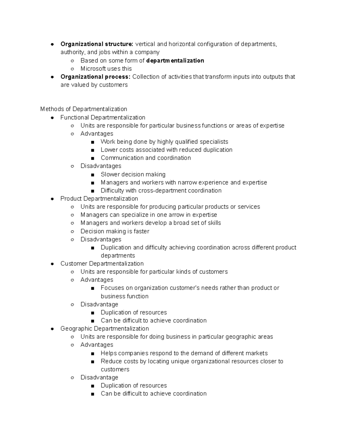 Chapter 9 - Organizational Structure: Insights from Lecture Notes - Studocu