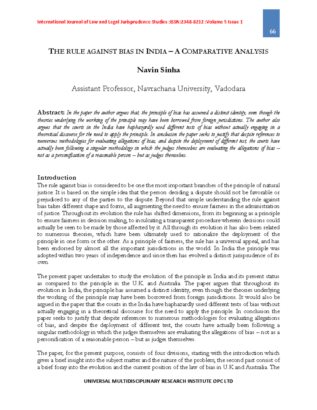 Comparing the Rule Against Bias in India, UK, and Australia - Analysis ...
