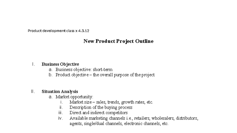 Class 11 4 - Product Development Lecture Notes Outline - Studocu
