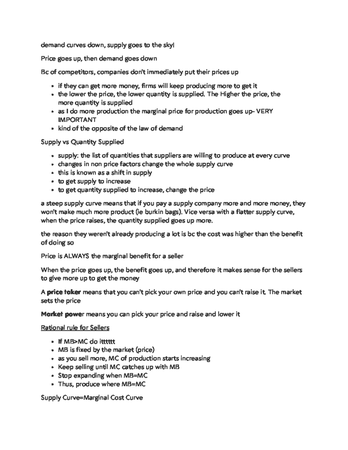 Supply and Demand Concepts: Chapter Notes for ECO 101 - Studocu