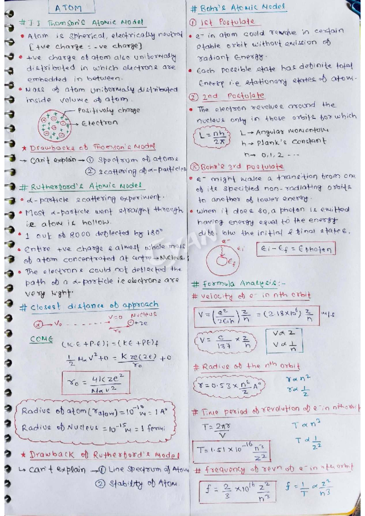 ATOM 1: Short Notes on JJ Atomic Model and Its Postulates - Studocu