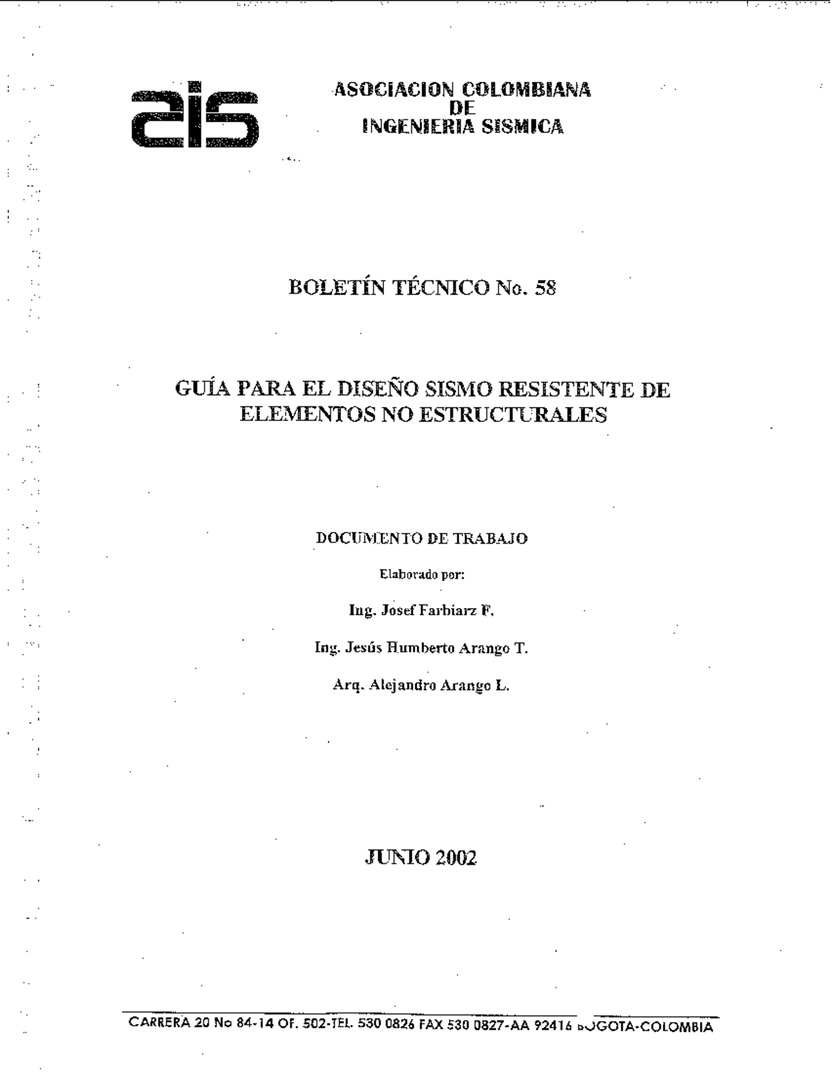 Guía para el Diseño Sismo Resistente de Elementos No Estructurales ...