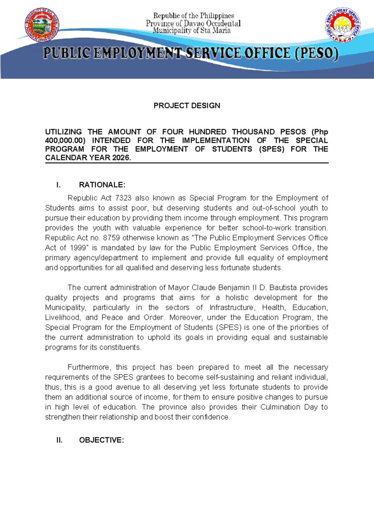 SPES Project Design 2026: Financial Aid for Underprivileged Students ...