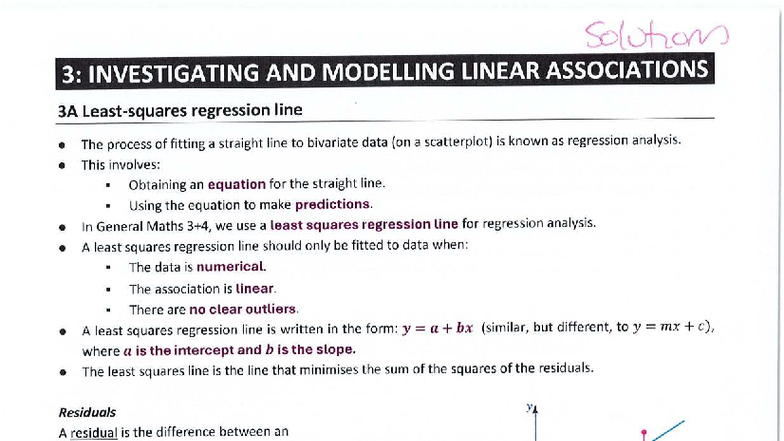 2025 General Maths Chapter 3: Investigating Linear Associations - Studocu