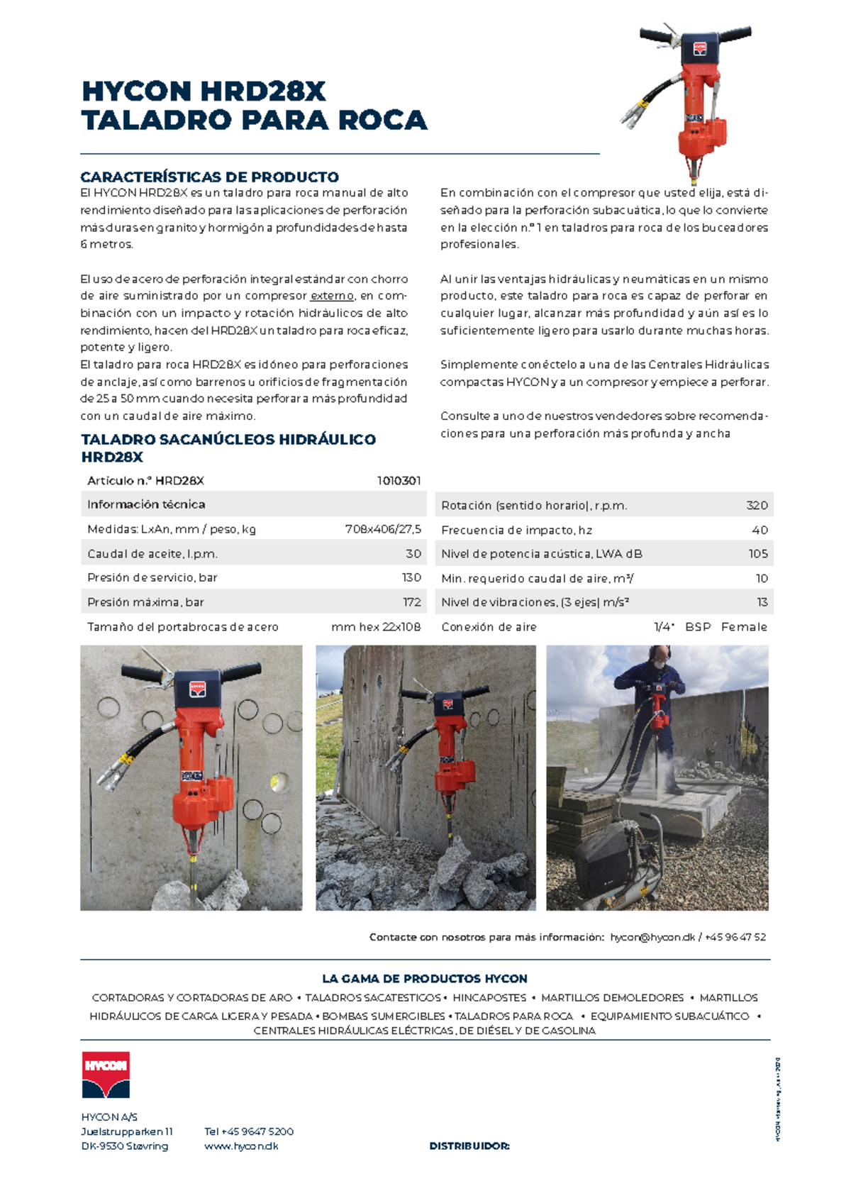 Product-sheet hrd28x es - HYCON HRD28X TALADRO PARA ROCA TALADRO ...