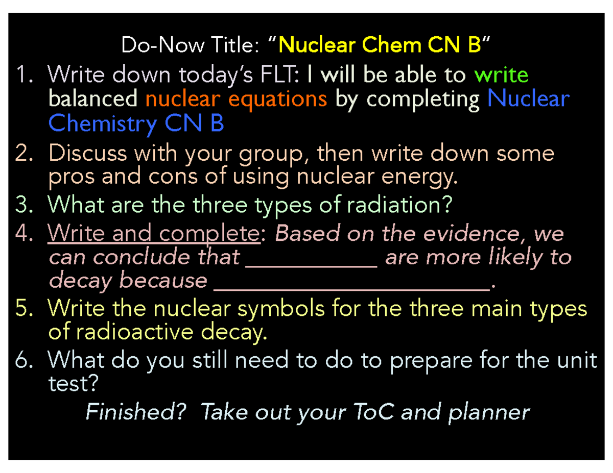 Nuclear Chemistry CN B: Fission, Fusion, and Radiation Insights - Studocu