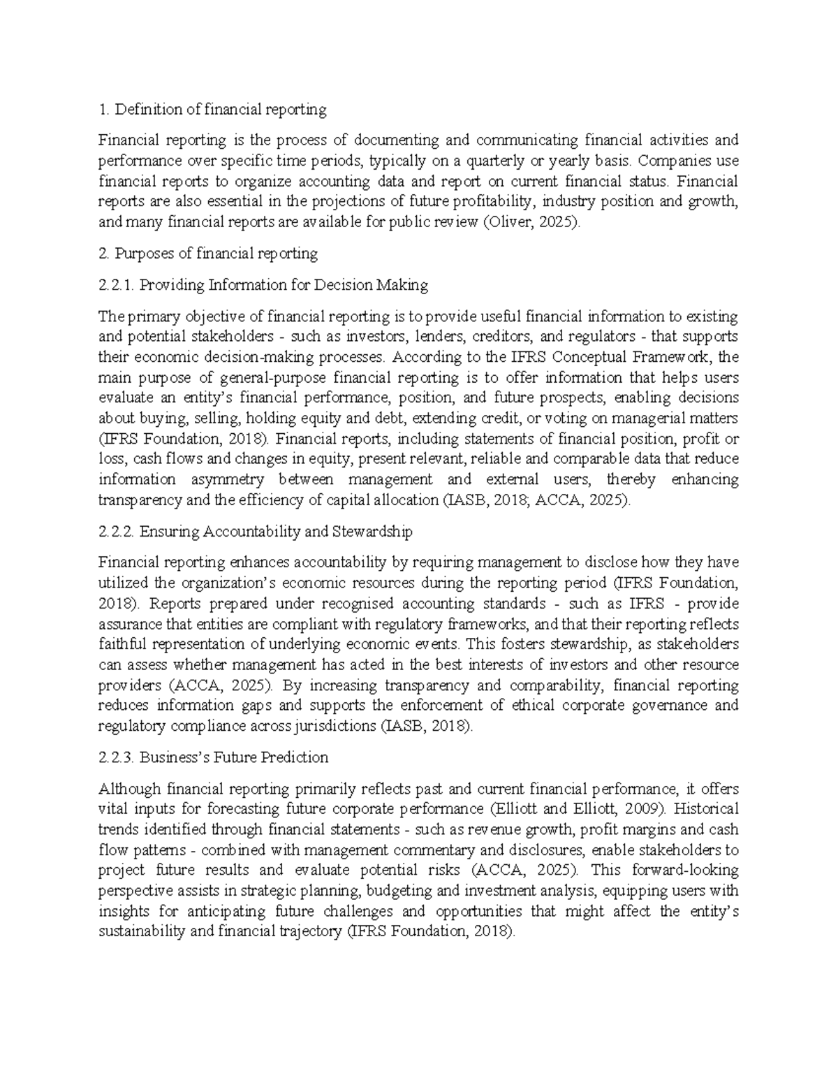 Defining and Understanding the Purposes of Financial Reporting - Studocu