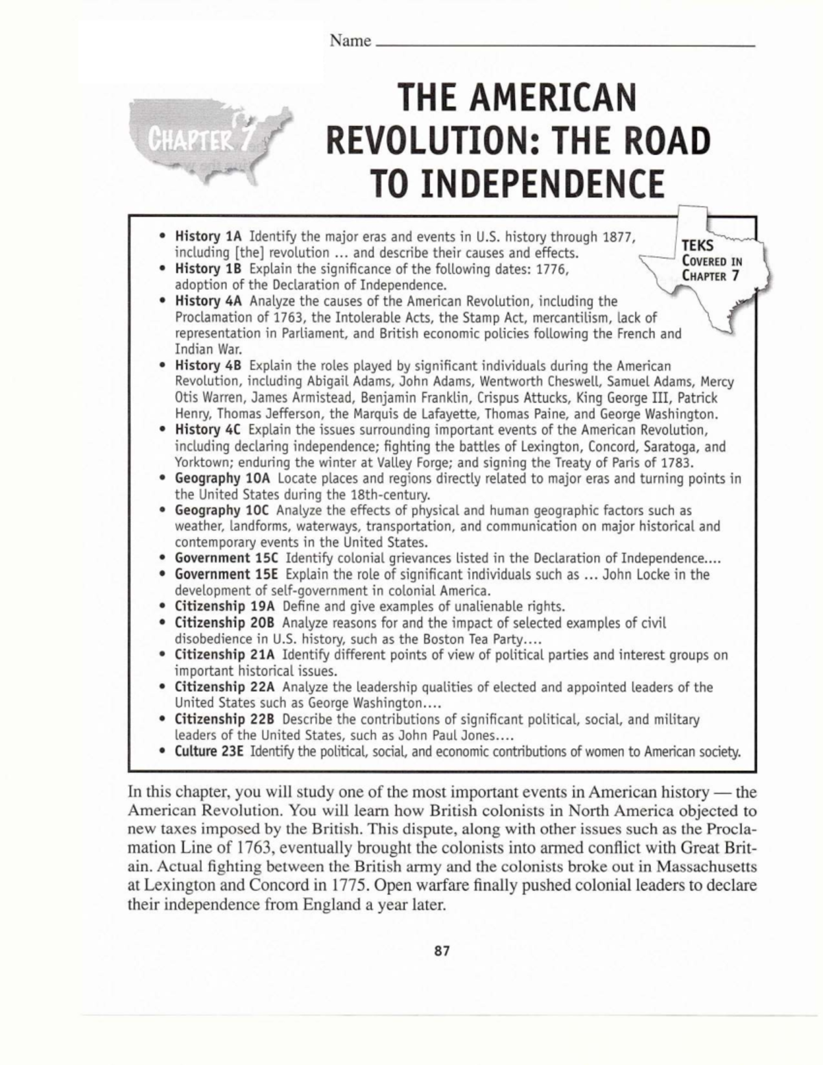History 1A: The American Revolution - Key Events and Figures - Studocu