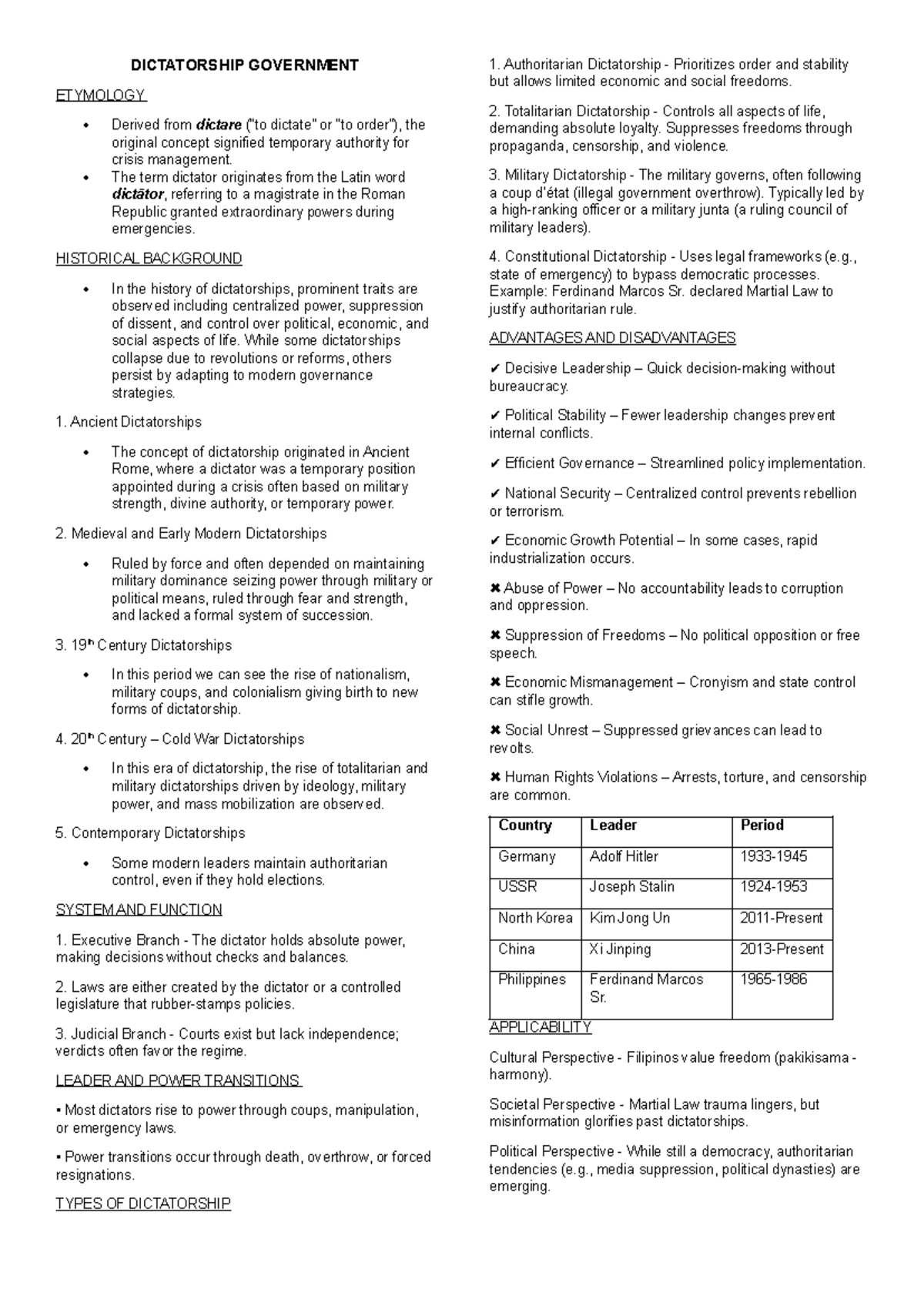 DICTATORSHIP GOVERNMENT: A Comprehensive Review of Types and History ...