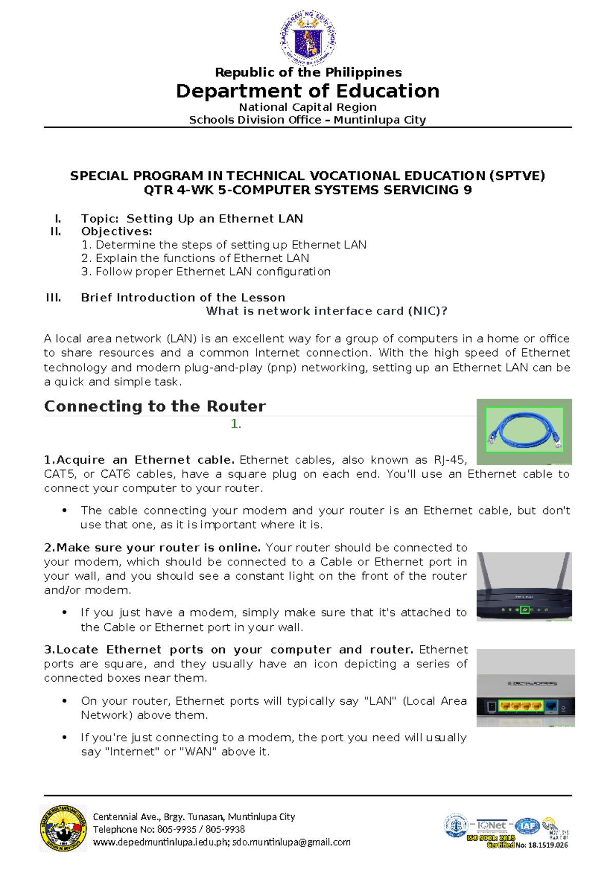 CSS 9 QTR 4 Module WK 5 - notes - Department of Education National ...