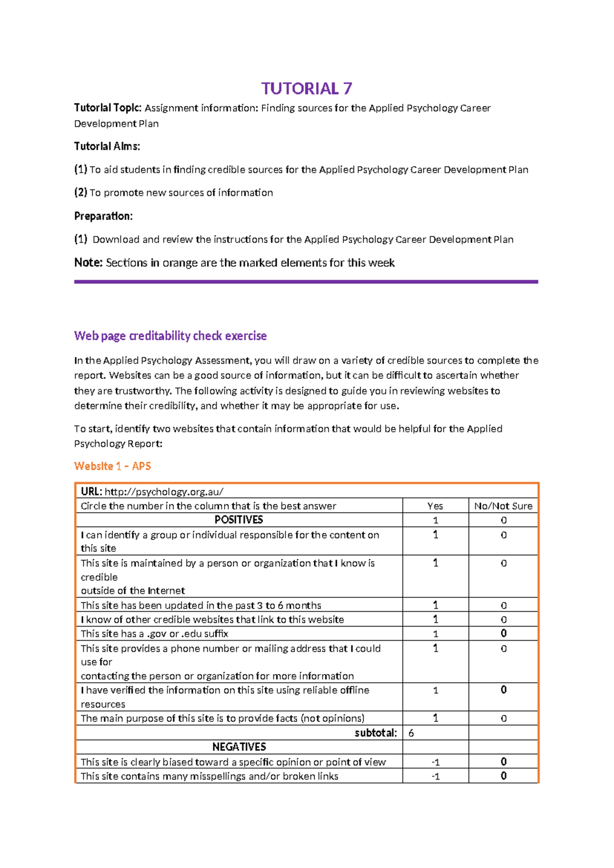 PSYC3034 Tutorial Workbook tutorial 7 - TUTORIAL 7 Tutorial Topic ...