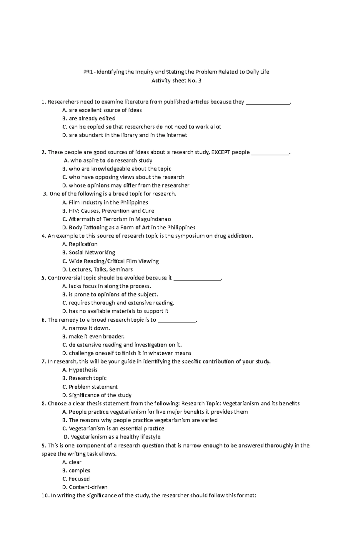 Statistics and Probability Module 1 - Statistics and Probability ...