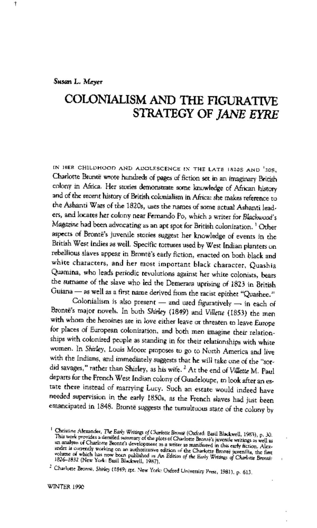 Colonialism and the Figurative Strategy of Jane Eyre - Engl101 - Studocu
