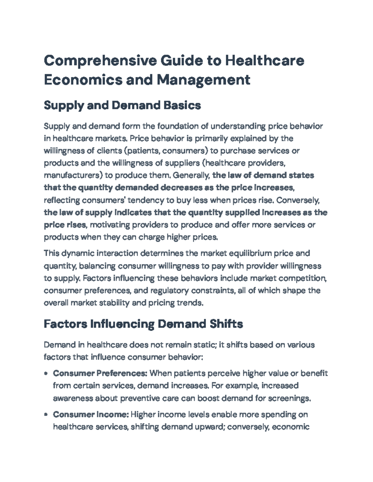 Healthcare Economics & Management: Supply, Demand, and Cost Insights ...