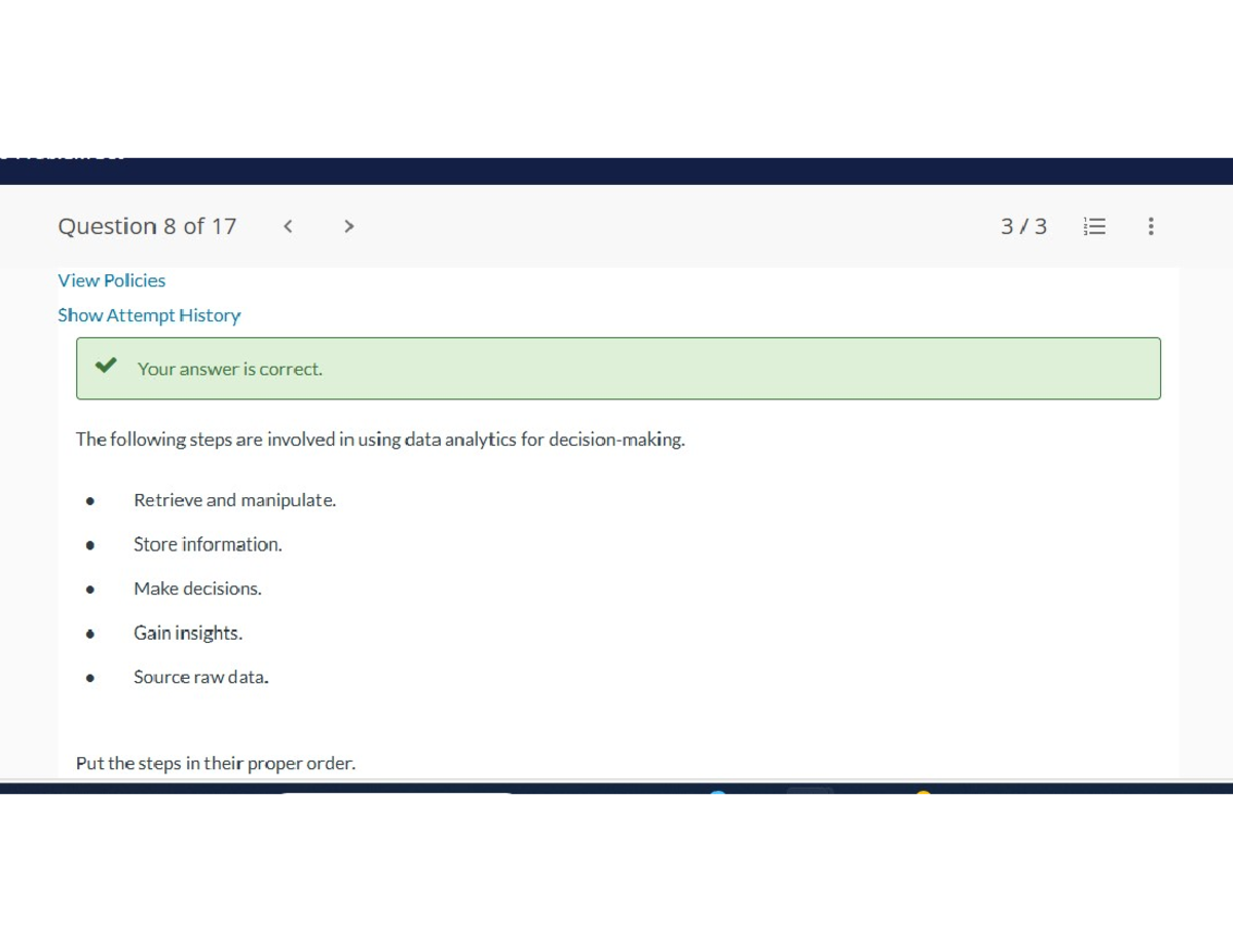 Acc311 module 3-1 - 100 - ACC-311 - Question 8 of 17 View Policies Show ...