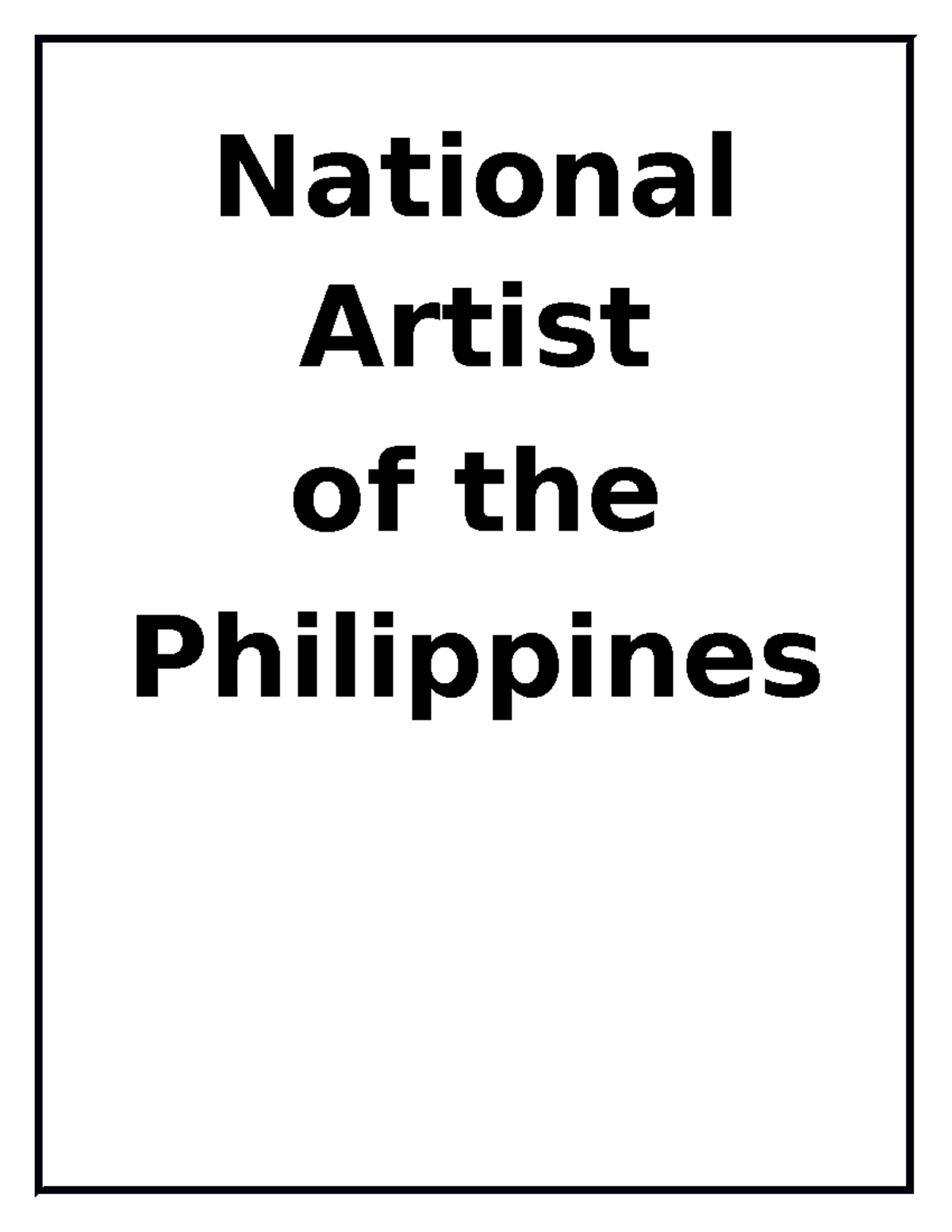 National Artists of the Philippines: Recognizing Excellence in Arts ...