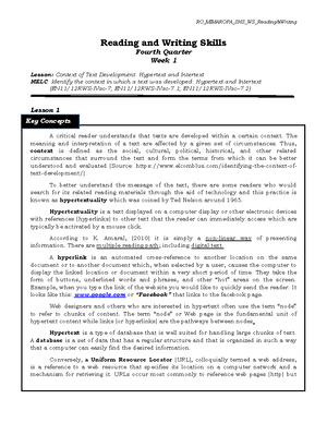 Reading and writing skills q1 module 1 - Reading and Writing Skills ...